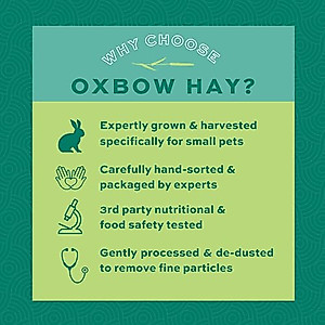 Oxbow Animal Health Orchard Grass Hay - All Natural Grass Hay for Chinchillas, Rabbits, Guinea Pigs, Hamsters, Gerbils & Other Small Pets - Fiber Rich- Grown in the USA- 9 lb.