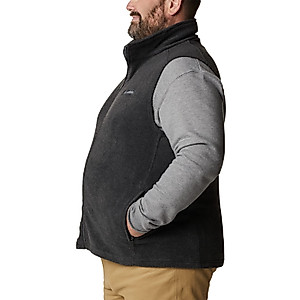 Columbia Mens Steens Mountain Fleece Vest, Charcoal Heather, Small