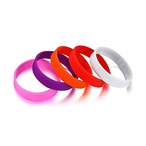 VNOX 5Pcs a Set Silicone Type 1 2 Diabetes Medical Alert ID Bangle Bracelet,7.5" (Style 3-Type 1 Diabetes)