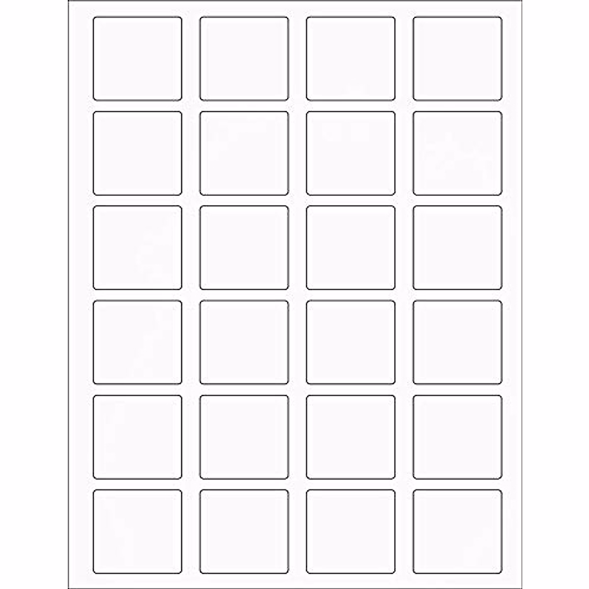 TYH Supplies White Matte Square Printer Labels 1.5 x 1.5 Inch, 2400 Labels, Laser & Inkjet, Strong Adhesive, Compatible with Avery 22805 Template