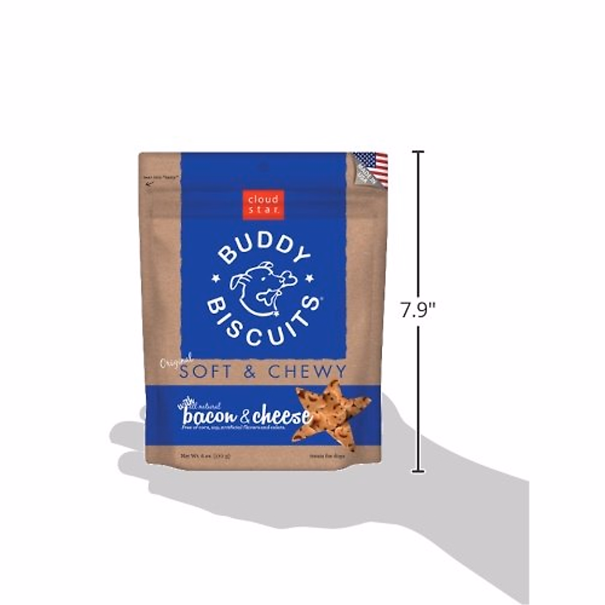 Buddy Biscuits Soft & Chewy Dog Treats with Bacon & Cheese - 6 oz. (4 Pack) (17200)