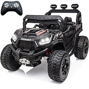sopbost 24V Ride On Toys for Kids 7Ah Battery Powered Electric Vehicle Ride On Car with Remote Control, 2WD/4WD Driving Modes Kids UTV, EVA Tires Wheels, Quicksand