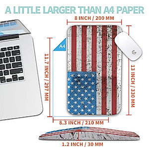 KUOSGM Large Ergonomic Mouse Pad Wrist Support, Carpal Tunnel Pain Relief Mousepad Wrist Rest, Wrist Pad for Mouse with Gel Memory Foam for Computer & Wireless Mouse(USA Flag, 13x8 inch)