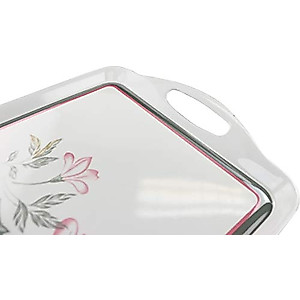 Reston Lloyd Melamine Serving/Ottoman, Rectangular Tray, Pink Trio