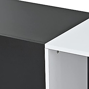 80 Inch TV Stand with Storage Cabinet and Open Shelves, Modern Black Media TV Console for TVs up to 80", Minimalist Wood Entertainment Center for Living Room, Bedroom