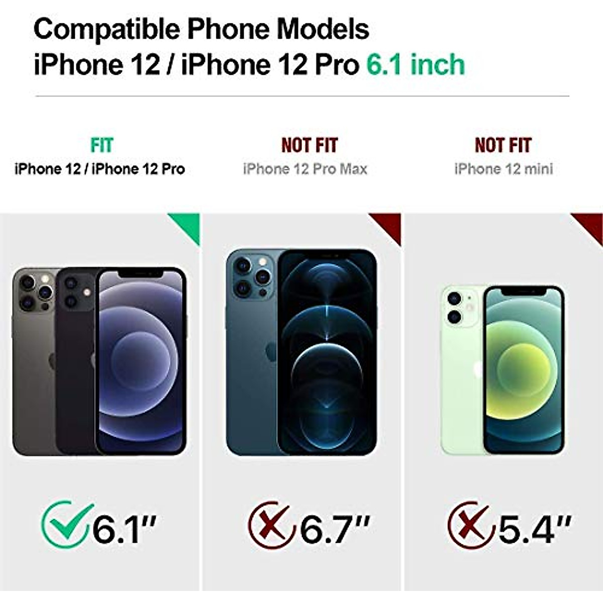 Poetic Revolution for iPhone 12 / iPhone 12 Pro Case 6.1 inch (2020 Release), Full-Body Rugged Dual-Layer Shockproof Protective Cover with Kickstand and Built-in-Screen Protector, Black