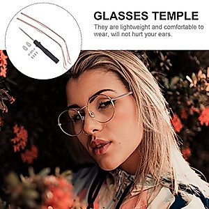 Hemobllo 1 Pair Eyeglass Replacement Arm, Fashion Metal Eyeglasses Arms Legs, Universal Glasses Arm Replacement Legs for Glasses, Sunglasses