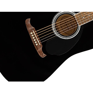 Fender FA-125 Dreadnought Guitar - Black Bundle with Gig Bag, Tuner, Strap, Strings, String Winder, Picks, and Austin Bazaar Instructional DVD