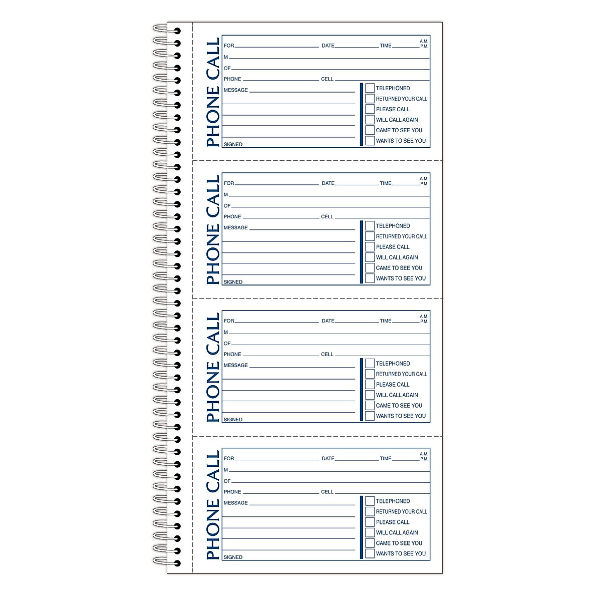 Adams Phone Message Book, Carbonless Duplicate, 5.50 x 11 Inches, 4 Sets per Page, 400 Sets per Book (SC1154D)
