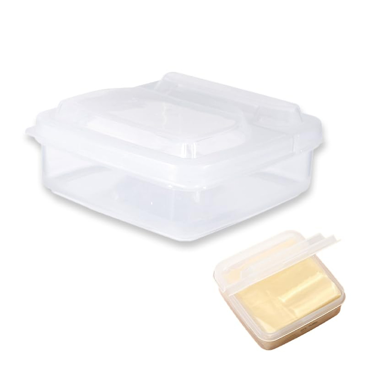 YAFIYGI Sliced Cheese Container for Fridge Clear Plastic Flip Lid Cheese Slice Storage Box Refrigerator Organizer for Food Grated Cheese Singles Convenient Holder Keeps Cheese Fresh Longer