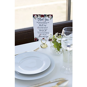 Your Main Event Prints 50 Navy Burgundy Wedding Thank You Place Setting Cards, Great For Adding to Your Table Centerpieces and Wedding Decorations for Receptions, Pack of 50 Cards
