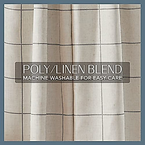 Elrene Home Fashions Brighton Windowpane Plaid Blackout Window Curtain, Living Room and Bedroom Drape with Rod Pocket Tabs, 52" x 95", Grey, 1 Panel