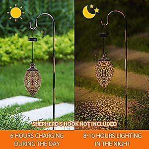 2 Pack Solar Hanging Lanterns Garden Decor Waterproof, Outdoor Solar Powered Lantern Decorative Lights Retro Lamp for Halloween Christmas Deck Patio Pathway Yard Backyard Porch Decorations