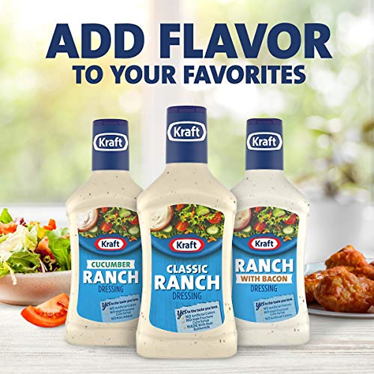 Kraft Ranch Dip & Dressing (16oz Bottles, Pack of 6)
