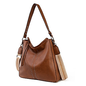 Montana West Hobo Bag for Women Designer Purses and Handbags Shoulder Bags with Guitar Strap,MWC-128ABR