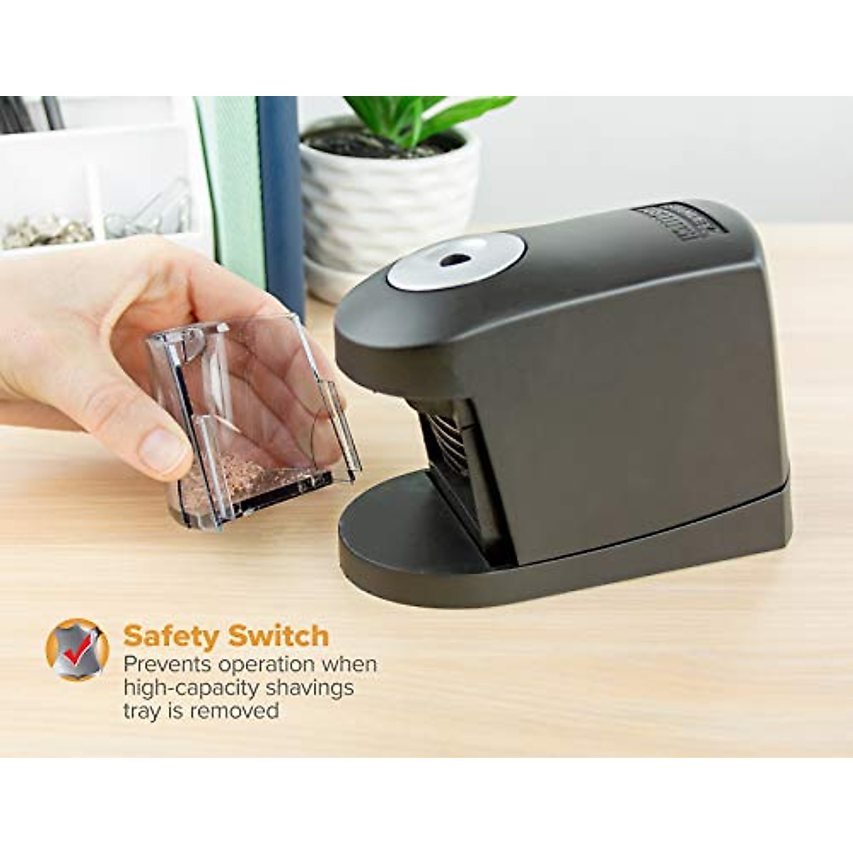 Bostitch Battery Desktop Pencil Sharpener, Black (02697)