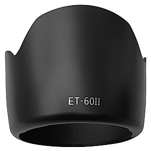 ET-60 Lens Hood Shade for Canon EF 75-300mm f/4-5.6 III,EF 75-300mm f/4-5.6 III USM,EF-S 55-250mm f/4-5.6 is II,EF-S 55-250mm f/4-5.6 is(Not for is STM),HUIPUXIANG 58mm Lens Hood