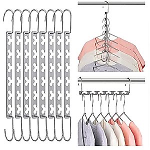 RAbrand Metal Magic Hangers Clothes Hangers Closet Space Saving Hanger Wardrobe Clothing Hanger Organizer Cascading Hangers Stainless Steel Hangers Updated Hook Design
