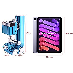 Universal Mini Metal Milling Machine Motorized Metalworking DIY Tool Benchtop Woodworking for Hobby Science Education Modelmaking W10004M AC100V~240V (24W Milling)