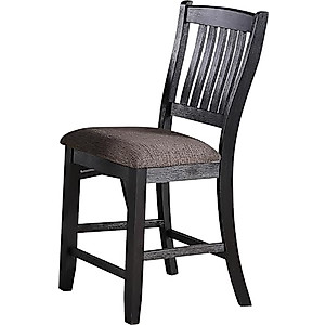 Wycian Chairs Vanity, Counter Chairs 1PC Dark Gray Fabric 18" L 23" W 42" H for Living Room Bedroom Dining Rooms Garden Boho High Chair
