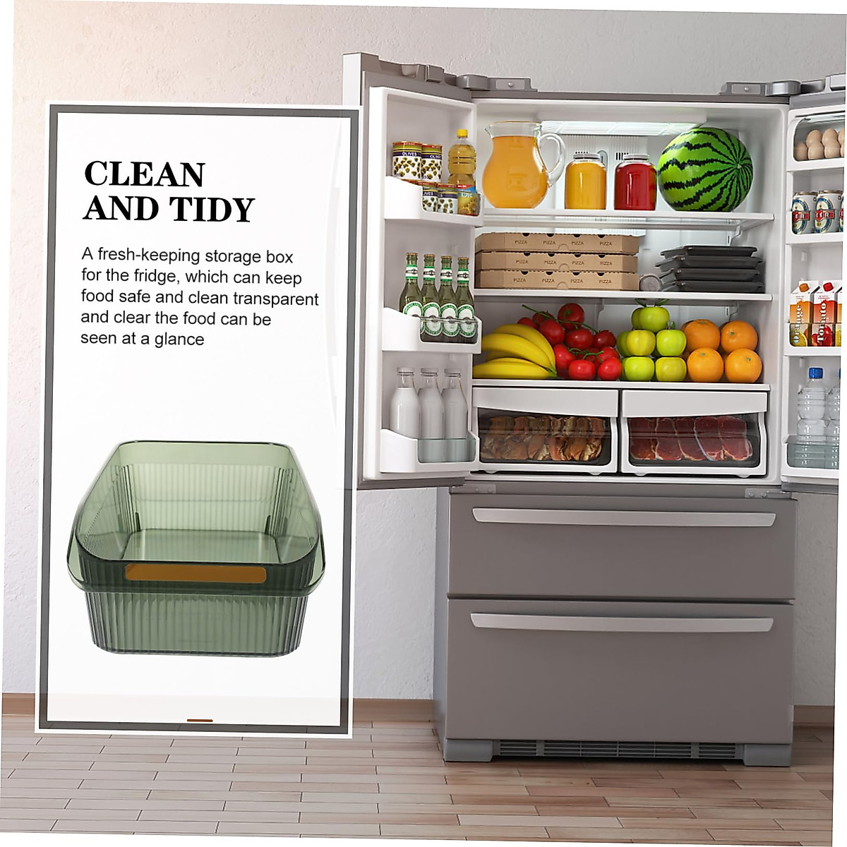 COLLBATH Tray for Fridge Refrigerator Organizer Bins Fruit and Vegetable Storage Containers Sturdy and Long-lasting Easy