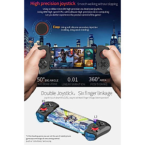 Megadream Gamepad Controller for iOS, Wireless Gaming Gamepad Joystick for iPhone 13/12 Pro/Mini, iPhone 11/11 Pro/Max, iPhone Xs, XR X, 8 Plus, iPad, MacBook, iOS 13.4+ - Direct Play (Black+Bluered)
