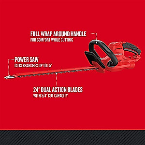 CRAFTSMAN Hedge Trimmer with POWERSAW, 3.8-Amp, 22-Inch (CMEHTS8022)