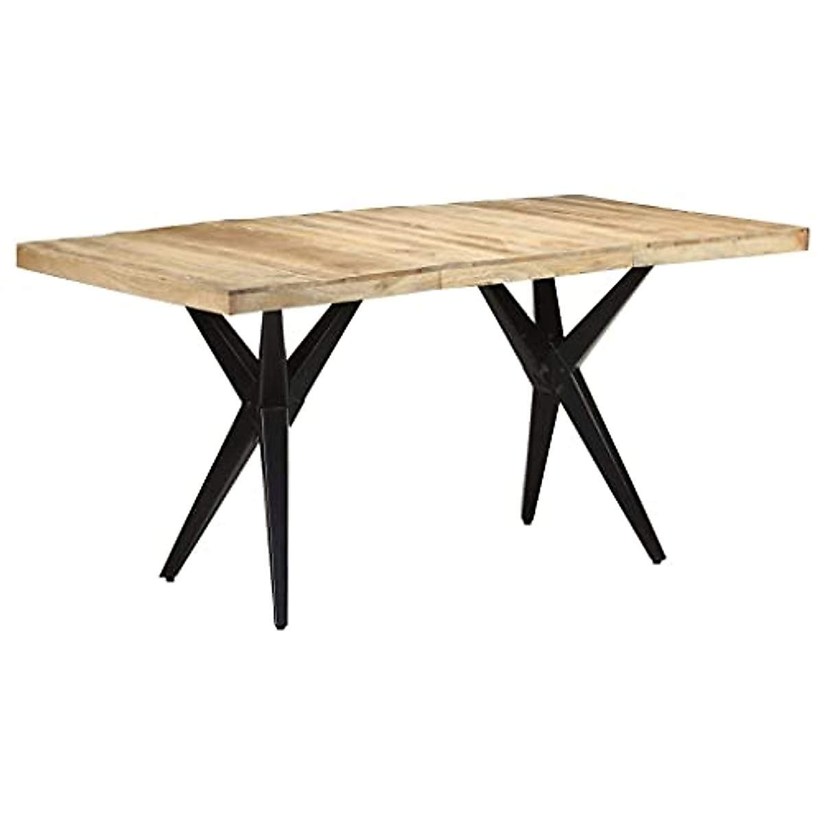 BUKSCYJS Multifunctional Dining Room Table,Dining Room Table,Dining Table,Strong and Sturdy Suitable for Kitchen,Dining Room,Living Room 63"x31.5"x29.9" Rough Mango Wood