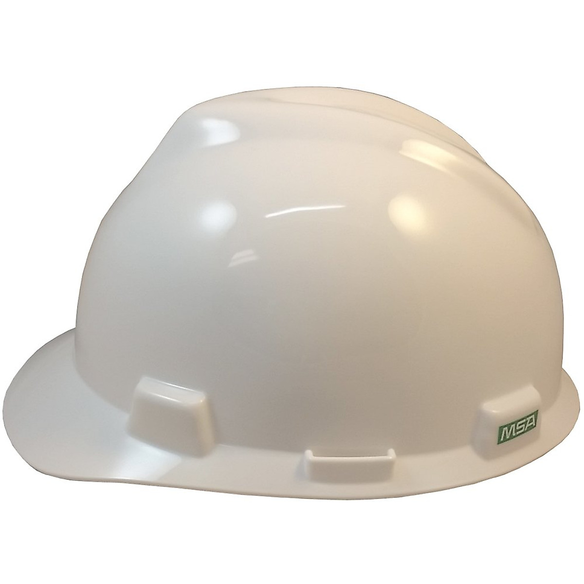 MSA V Jumbo (Large) Size Cap Style Hard Hats w/FasTrac III Suspensions and Handy Tote Bag - White