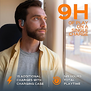 TREBLAB X3-Pro - Wireless Earbuds with Earhooks-45H Playtime, aptX, IPX7 Waterproof Earphones for Running & Workout-Sport Bluetooth Headphones with Charging case-Built-in Microphone- Black (Renewed)