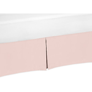 Blush Pink Baby Girl Pleated Crib Bed Skirt Dust Ruffle for Bedding Collections by Sweet Jojo Designs