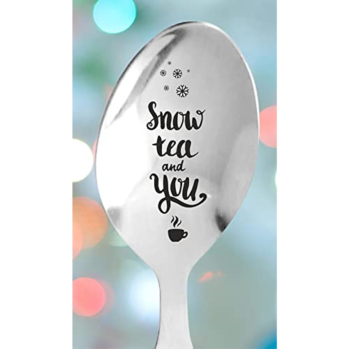 Snow Tea & You Spoon Gift For Christmas for Tea Lover Wife/Husband/Girlfriend/Boyfriend | Christmas Stocking Stuffer | Stainless Steel 7 inches Teaspoon