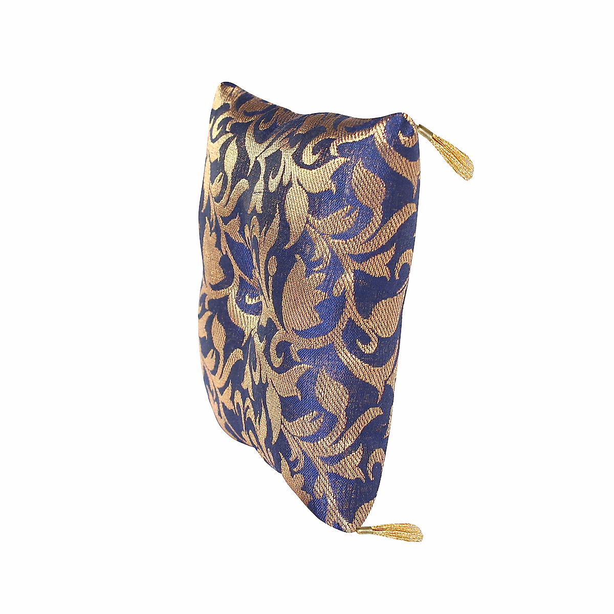 Singing Bowl Cushion For Tibetan Handmade Brocade Art Silk Square Cushions Home Decor Jewelry display (6" x 6" Inch, Navy Blue)