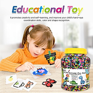 23,000 pcs Fuse Beads Kit for Kids Crafts, 30 Colors Iron Beads Set with 3 Pegboards, 5 Ironing Paper, 10 Patterns, Gifts for Birthday Christmas, Multicolor 5mm Melty Beads Bulk Refill Kit by Inscraft