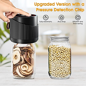 WINETELL Electric Mason Jar Vacuum Sealer Kit for Wide and Regular Mouth Mason Jars, Vacuum Sealing for Mason Lids, Vacuum Sealer for Canning Jars, Preserve Food Longer