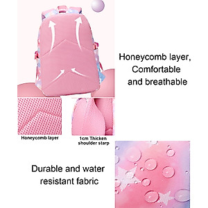 JiaYou School Backpack Sets 3pcs Stars Prints Daypack For Teens Girls Primary School Students(Blue Stars,22 Liters)