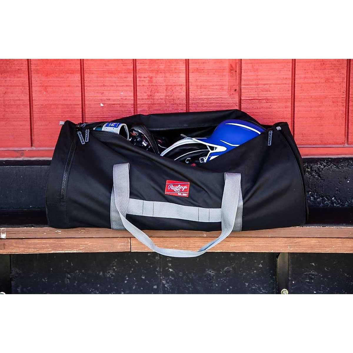 Rawlings | THROWBACK Duffle Equipment Bag | Baseball/Softball | Black