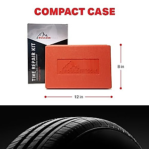 Boulder Tools Heavy Duty Tire Repair Kit - Flat Tire Puncture Repair Kit - Professional Tools for Quick and Easy Repair - Suitable Tire Plug Kit for Car, Truck, RV, Motorcycle, Tractor, and Trailer