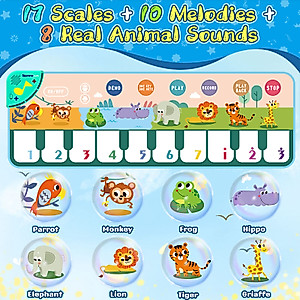 Baby Piano Mat - Jefshon 35 Music Sounds Dance Floor Mat, Music Keyboard Touch Playmat Early Education Learning Musical Toys for Girls Boys Gifts