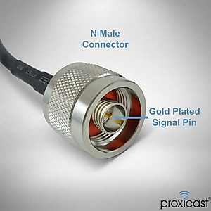Proxicast 6 ft N Male to N Male Premium 195 Series Low-Loss Coaxial Cable (50 Ohm) for 4G LTE, 5G Modems/Routers, Ham, ADS-B, GPS, RF Radio to Antenna or Surge Arrester Use (ANT-180-001-06)