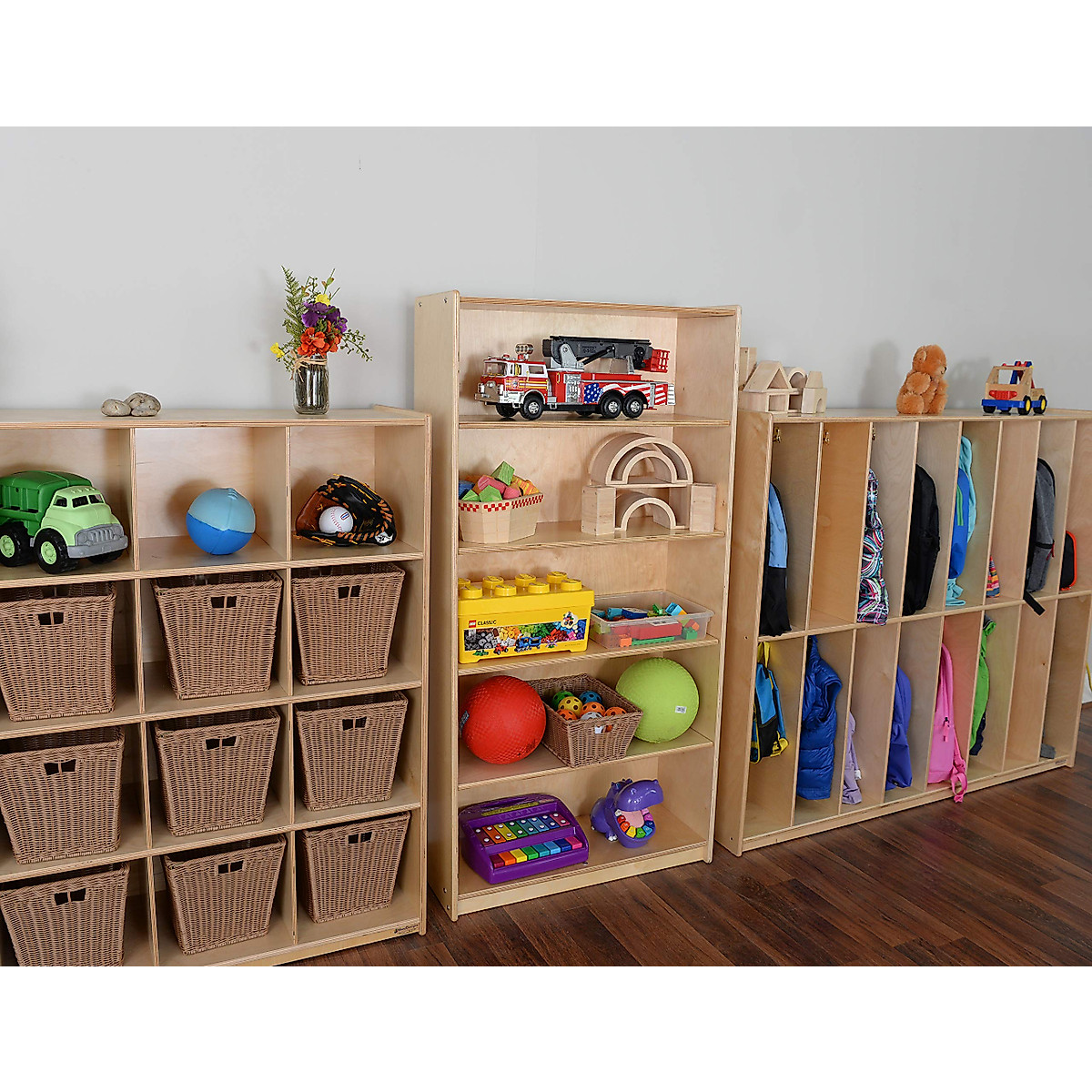 Contender 4-Shelf Classic Baltic Birch Book Shelf, Wooden Wall Organizer for Books, Toys Office and Kids Supplies, Natural, Greenguard Gold Certified