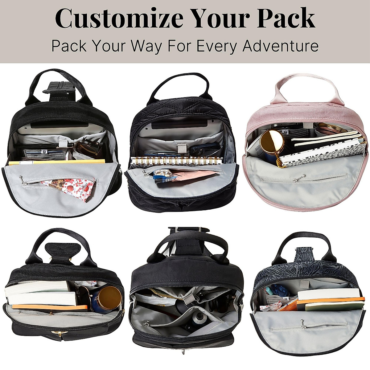 Baggallini womens Naples Convertible Backpack, Black, One Size US