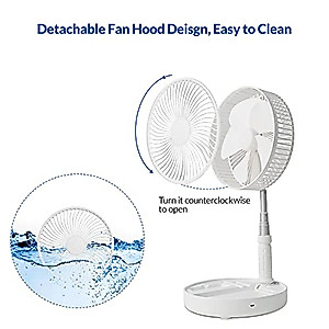Primevolve 8.7 inch Battery Operated Standing Fan, Rechargeable Portable USB Fan with Adjustable Height for Camping Tent Travel White