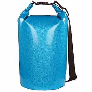 MARCHWAY Floating Waterproof Dry Bag Backpack 5L/10L/20L/30L/40L, Roll Top Sack Keeps Gear Dry for Kayaking, Rafting, Boating, Swimming, Camping, Hiking, Beach, Fishing (Shiny Blue, 5L)