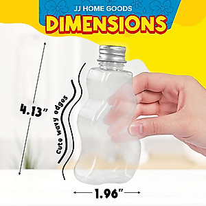 JJ CARE Sand Art Bottles [12 Wave-Shaped Sand Bottles + 6 Small & 6 Large Funnels] Plastic Sand Art Containers for Kids, Sand Art Bottles Bulk for Arts & Crafts, Sand Bottles for Sand Art Supplies