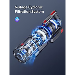 BuTure Cordless Vacuum Cleaner, 450W 33KPA Cordless Stick Vacuum, Up to 55 Mins Runtime, Anti-Winding Brush and 1.2L Large Dust Cup, Handheld Vacuum Cleaners for Hardwood Floor Carpet Stair Pet Hair