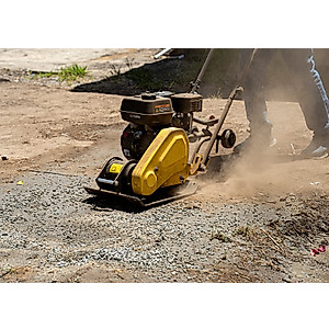 Stark USA 7.0HP 5000VPM 5500MAX Gas Vibration Compaction Force 20 x 14 inch Plate Compactor w/Built-in Wheel