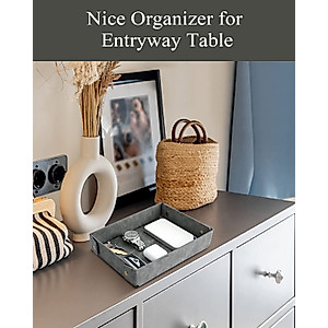 CASIRENA Faux Leather Valet Tray Organizer for Men - Catch-All Tray for Entryway Table Key, Wallet, Watch, Coin Change, Phone, Dresser EDC Dump Jewelry, Bedside Nightstand Desk-top Catchall Tray