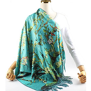 Umjetnost Soft Cashmere Feel Scarf For Women Fashion Art Print Long Warm Scarves Large Shawl Wrap Monet Klimt Van Gogh Painted Gifts (C10)