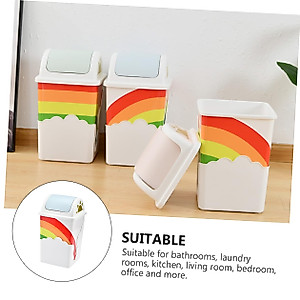 BUGUUYO Cloud Rainbow Trash Can Creative Small Waste Bin for Home Office Kids Room and Bathroom Adorable Design for Stylish and Functional